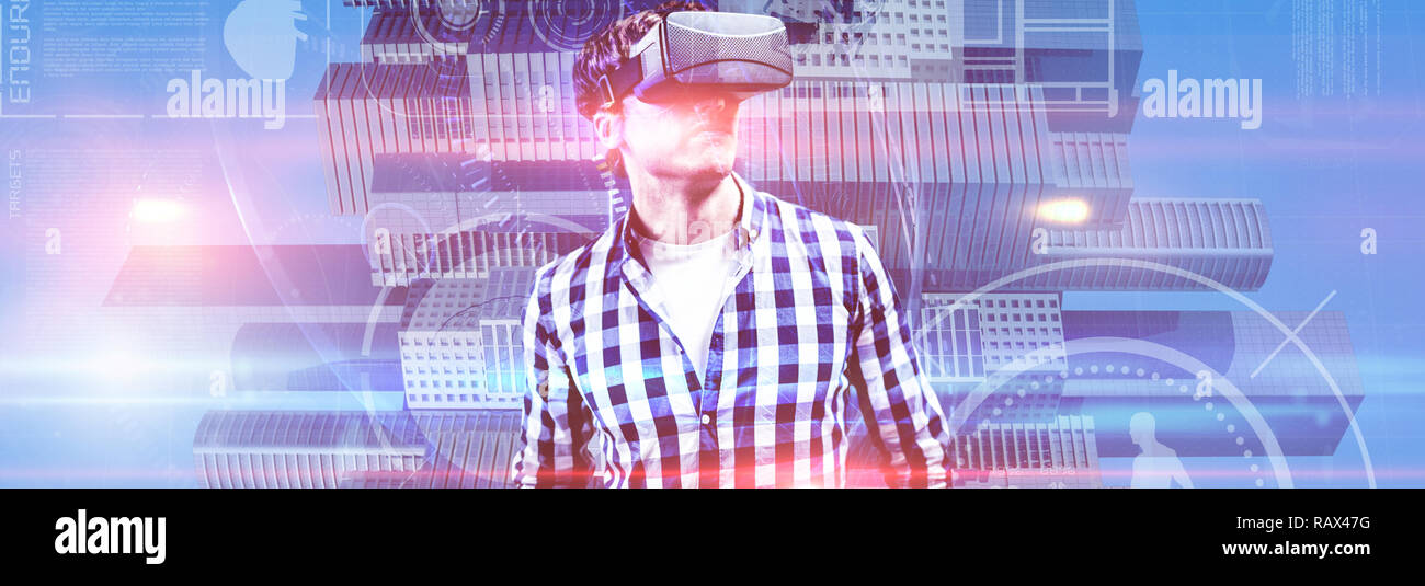 Man virtual reality glasses icon hi-res stock photography and images ...