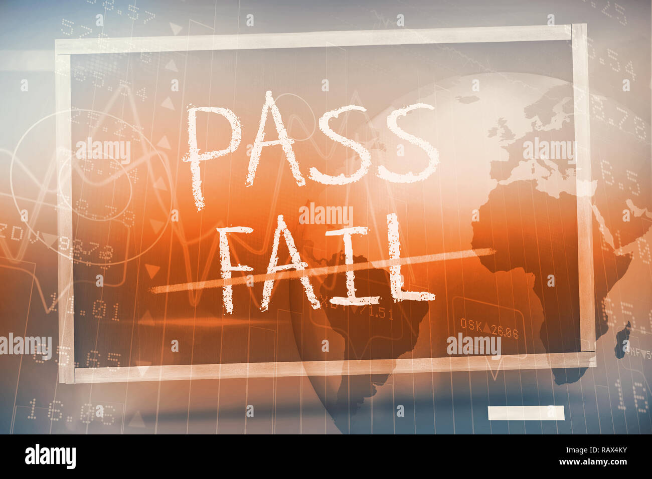 Pass and fail written on blackboard Stock Photo - Alamy