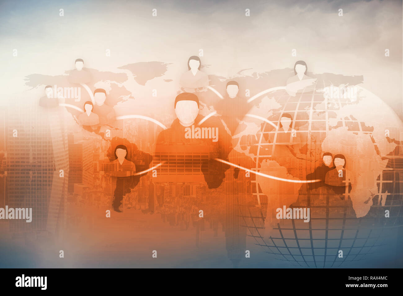 Communication between people from various continents Stock Photo - Alamy