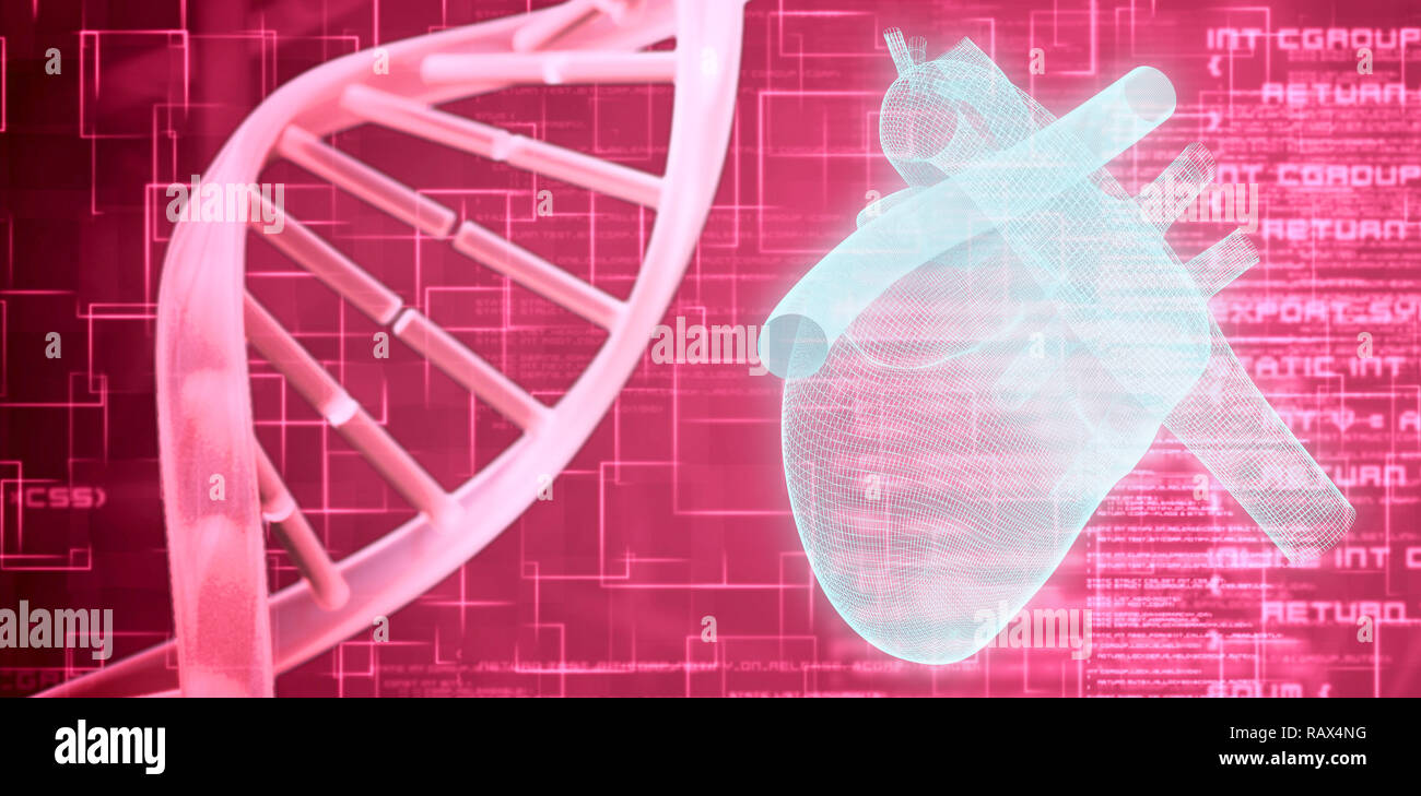 Composite image of 3d image of blue human heart Stock Photo - Alamy