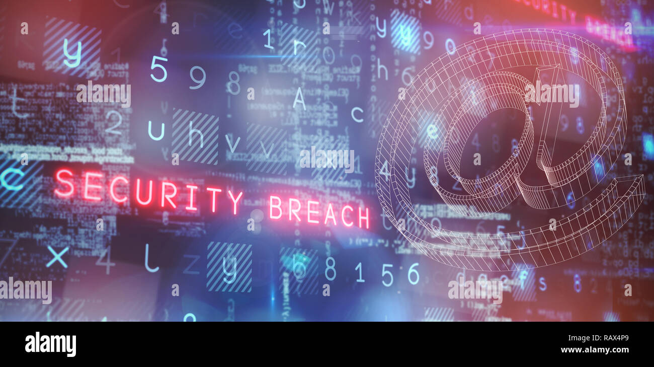 Composite image of 3d image of at sign Stock Photo - Alamy