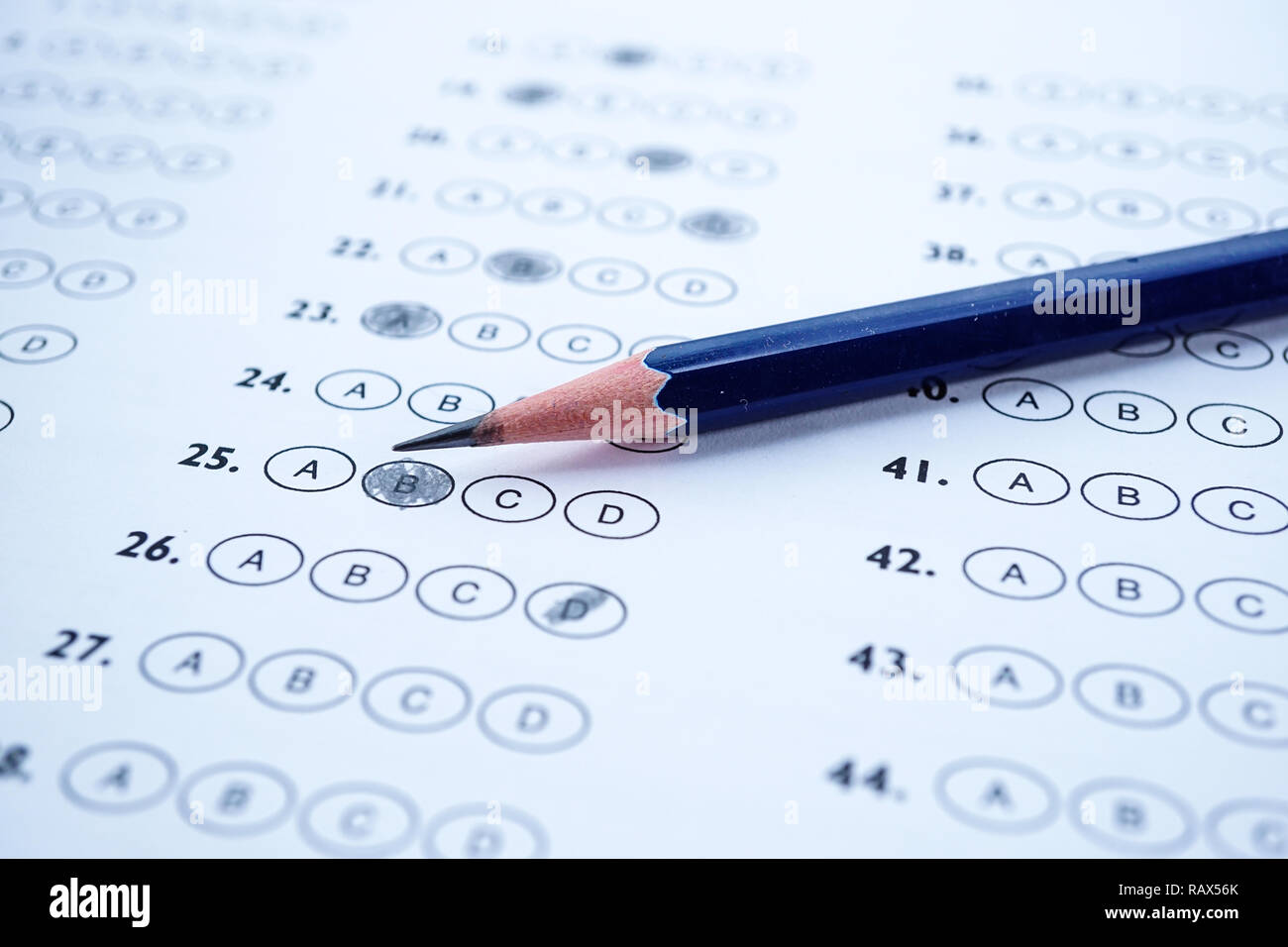 Answer sheets with Pencil drawing fill to select choice : education ...