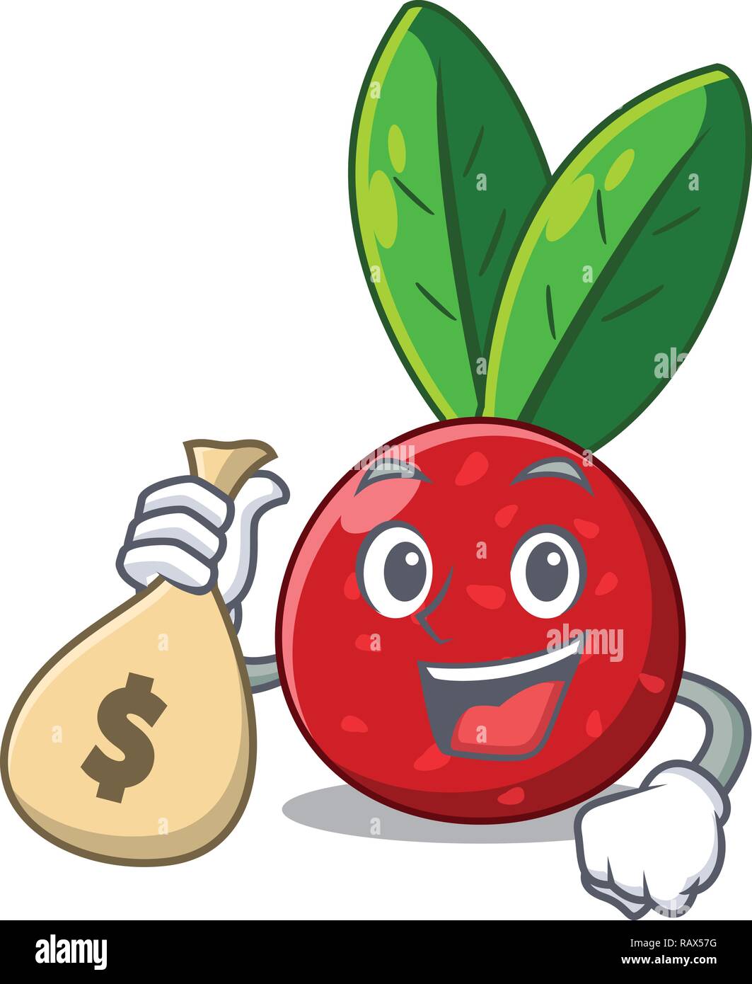 With money bag yangmei fruit in a cartoon basket Stock Vector Image ...