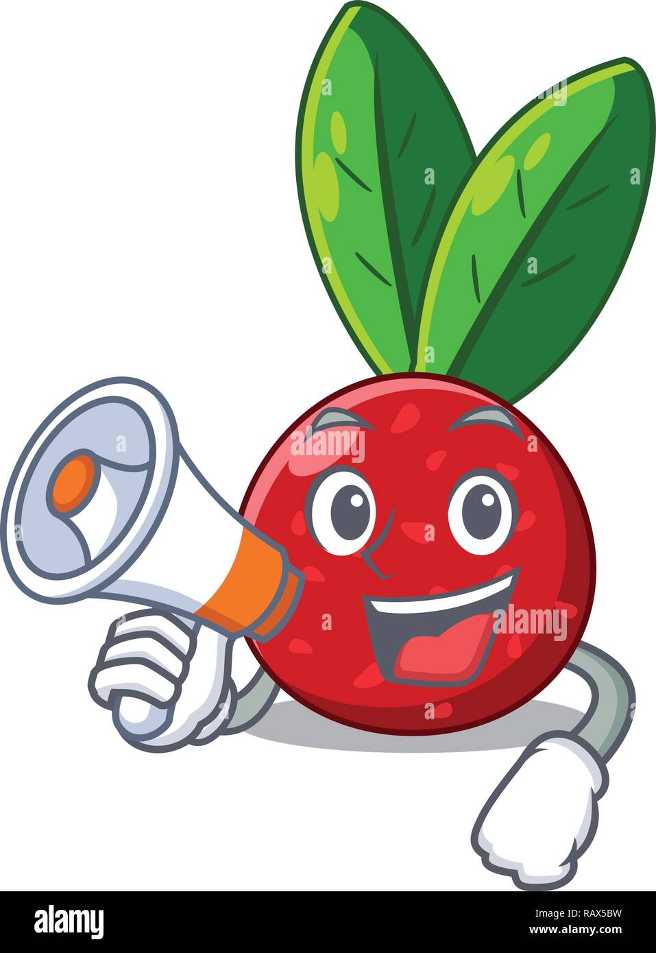 With megaphone yangmei fruit in a cartoon basket Stock Vector Image ...