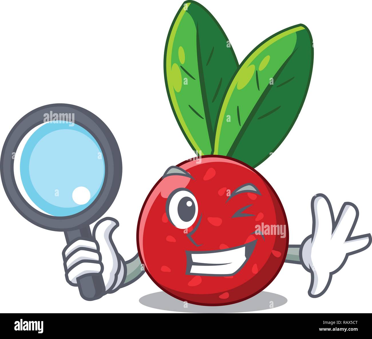 Detective sliced fruit yangmei on character plate Stock Vector Image ...