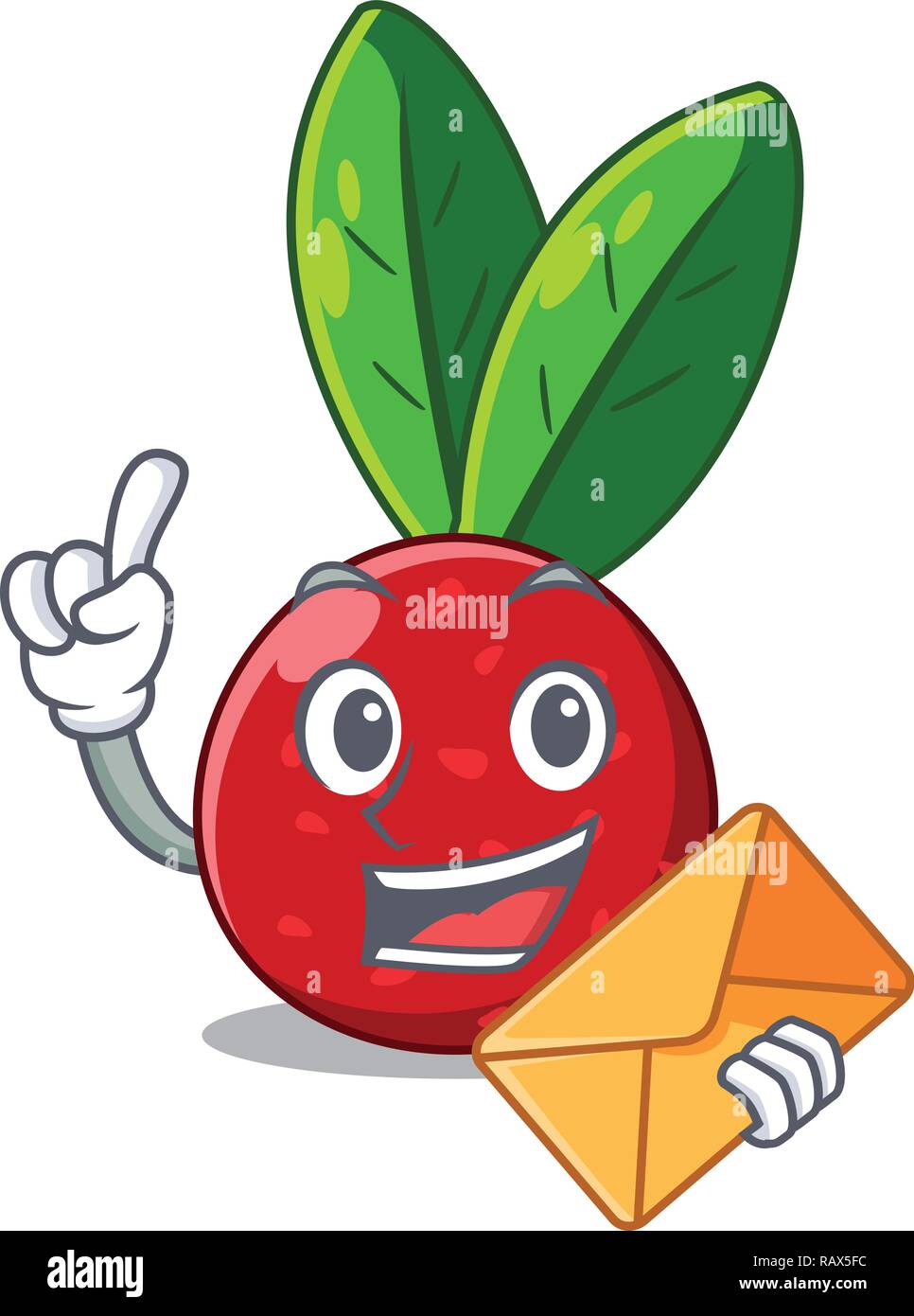 With envelope sliced fruit yangmei on character plate Stock Vector ...