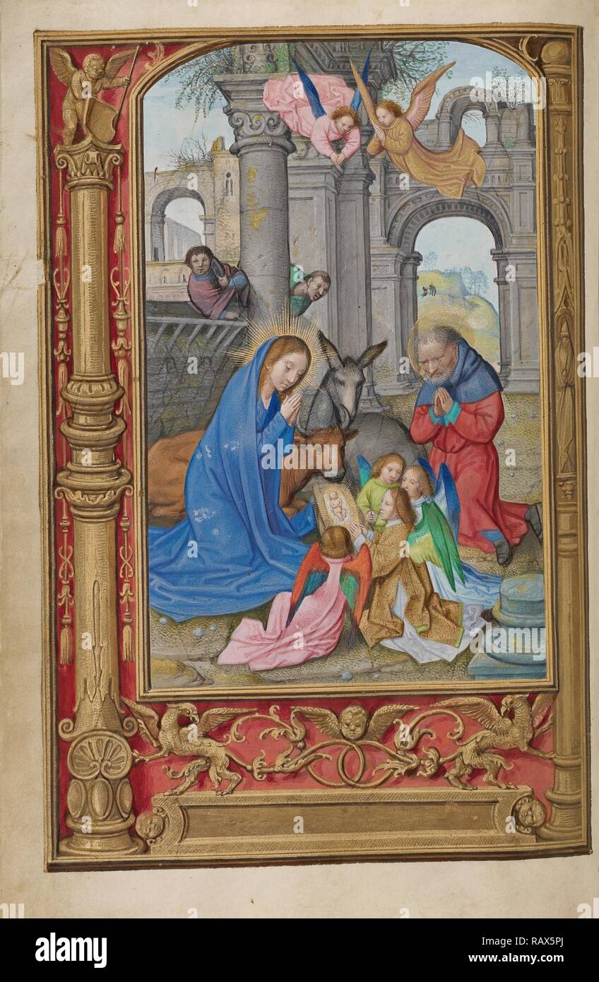 The Nativity, Simon Bening, Flemish, about 1483 - 1561, Bruges, Belgium ...