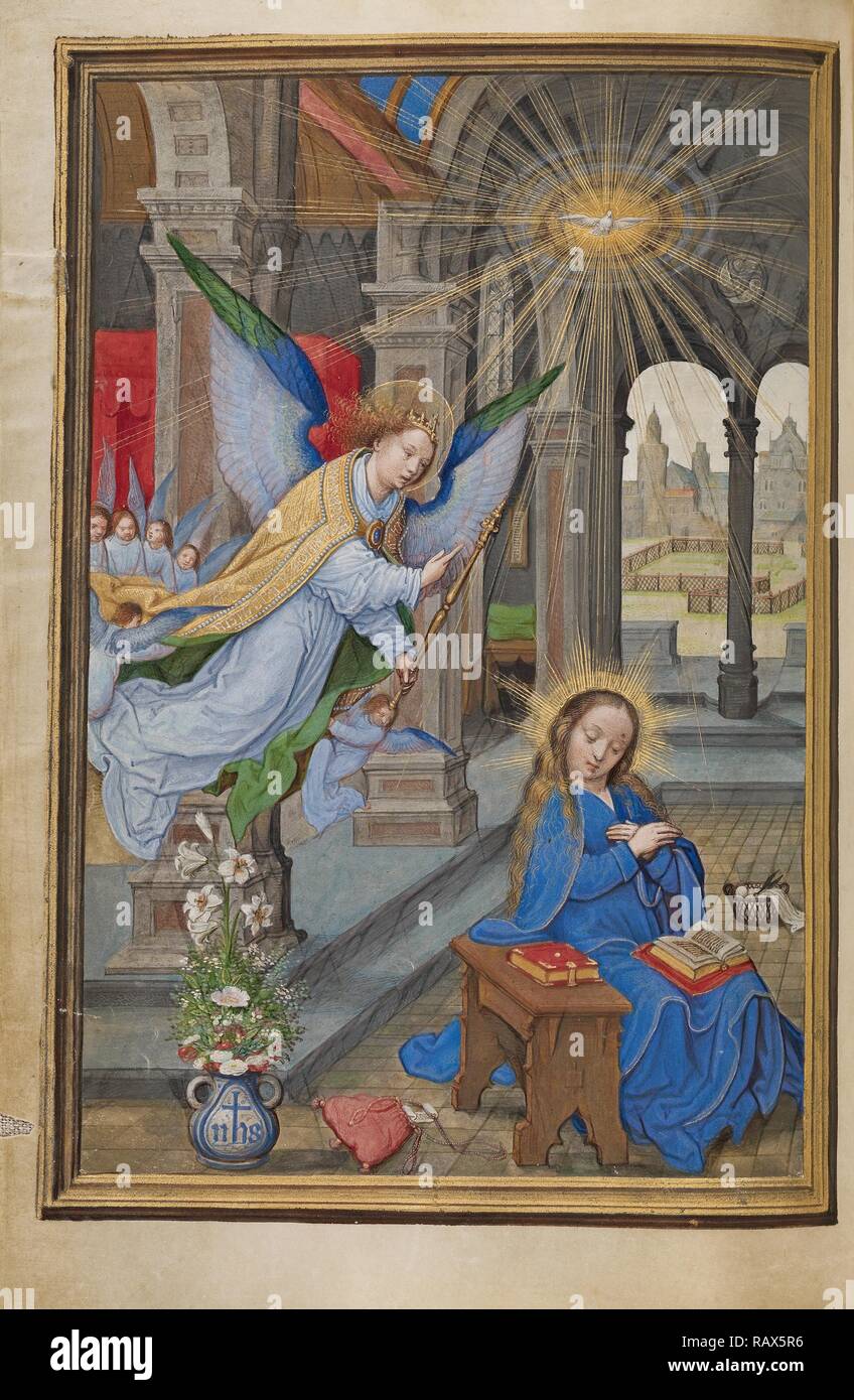 The Annunciation, Simon Bening, Flemish, about 1483 - 1561, Bruges ...