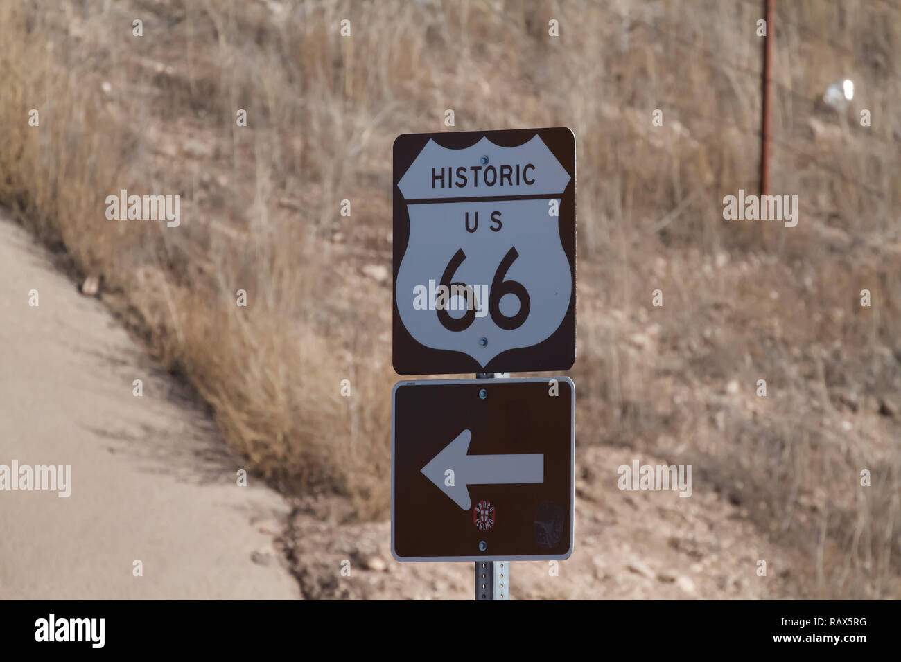 Historic Route 66 Brown Road Sign, Nevada,USA Stock Photo - Alamy