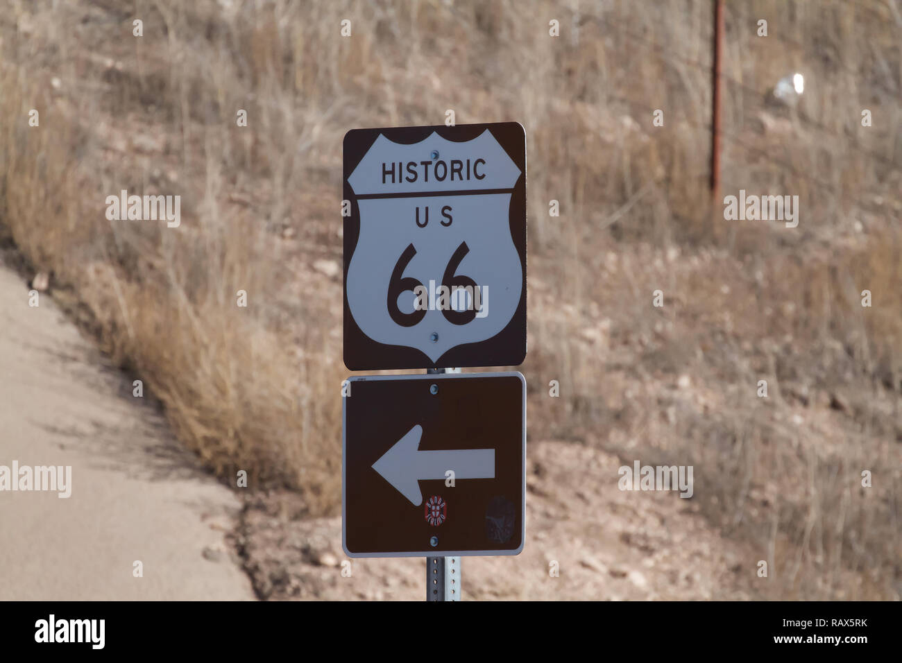 Historic Route 66 Brown Road Sign, Nevada,USA Stock Photo - Alamy