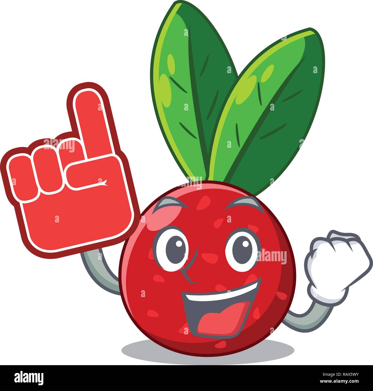 Foam finger fruit yangmei isolated on the mascot Stock Vector Image ...