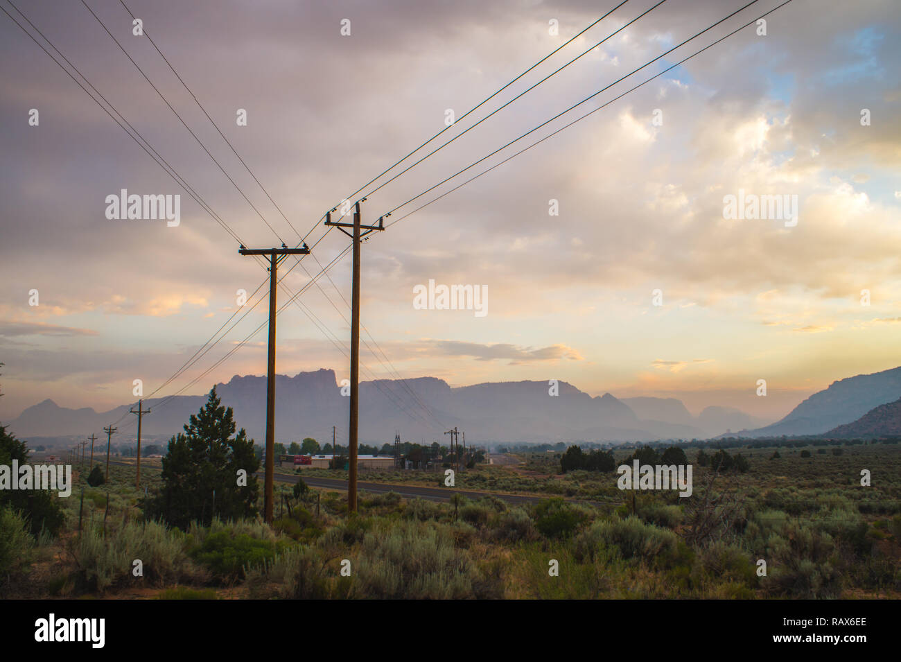Power lines in desert hi-res stock photography and images - Alamy