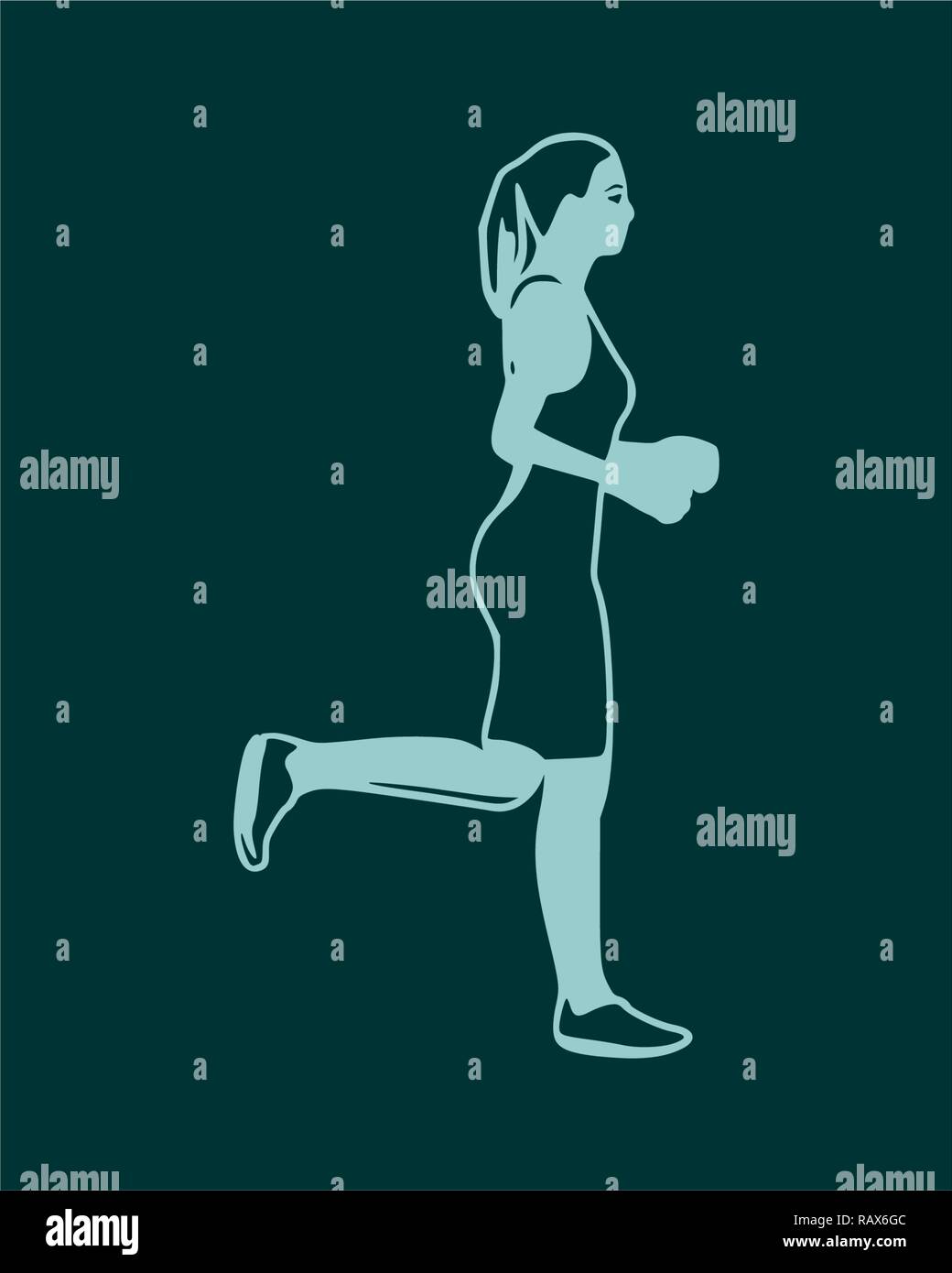 Running lady silhouette Stock Vector Image & Art - Alamy
