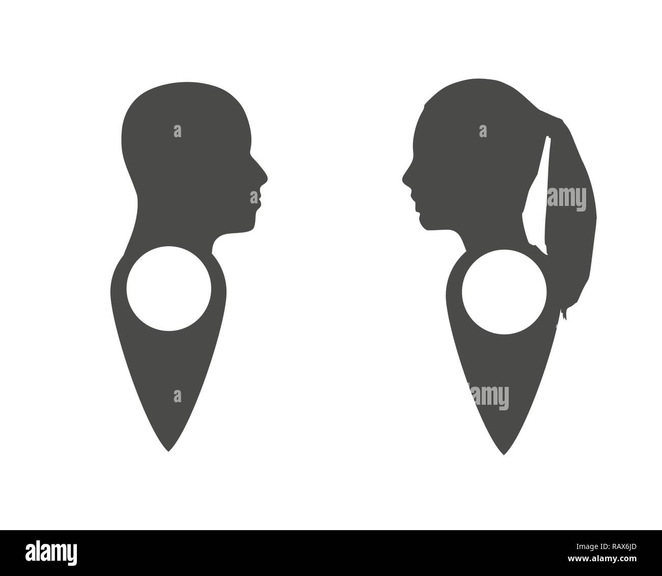 Map pointer in shape point Cut Out Stock Images & Pictures - Alamy