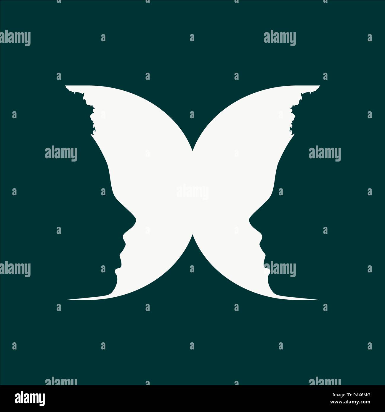 Silhouettes of two head Stock Vector Image & Art - Alamy