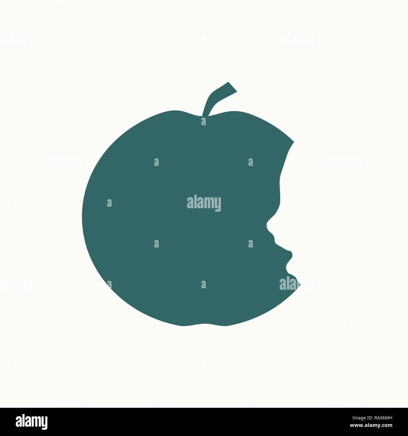 Silhouettes of apple and head Stock Vector Image & Art - Alamy