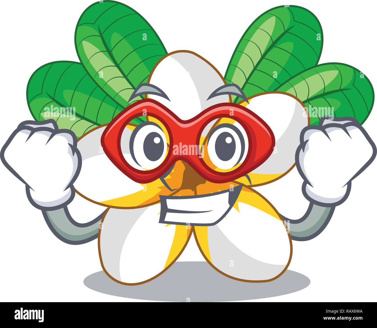 Super hero frangipani flowers in the chracter pot Stock Vector Image ...