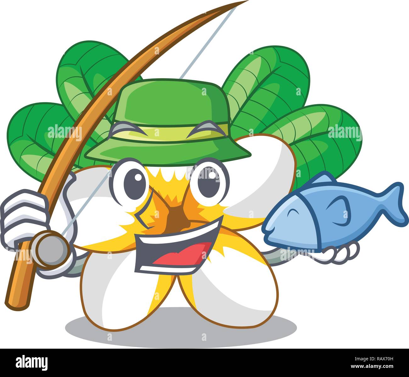 Fishing frangipani flower in the cartoon tree Stock Vector Image & Art ...