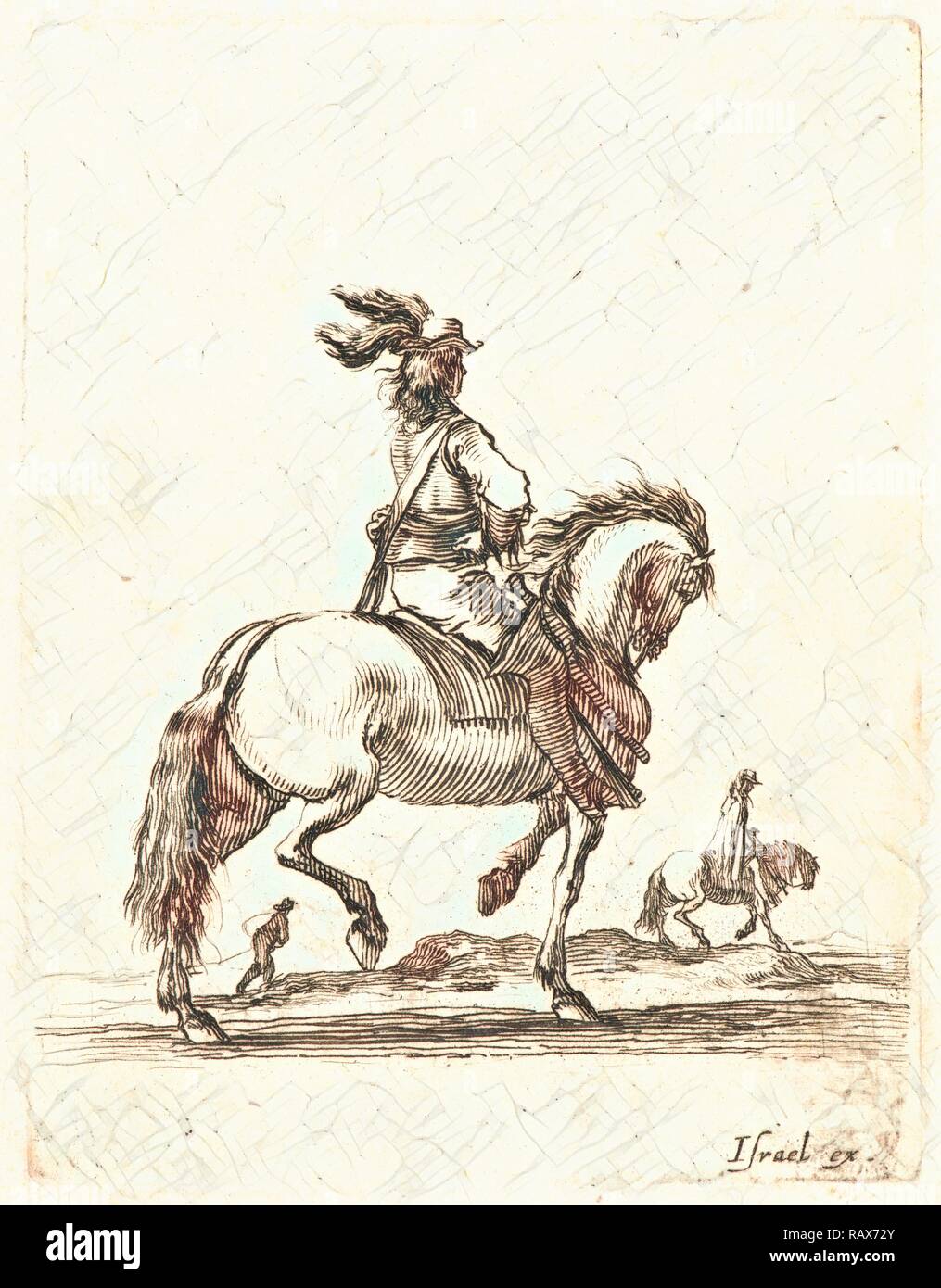 Stefano Della Bella (Italian, 1610 - 1664). Cavalier allant au pas vers ...