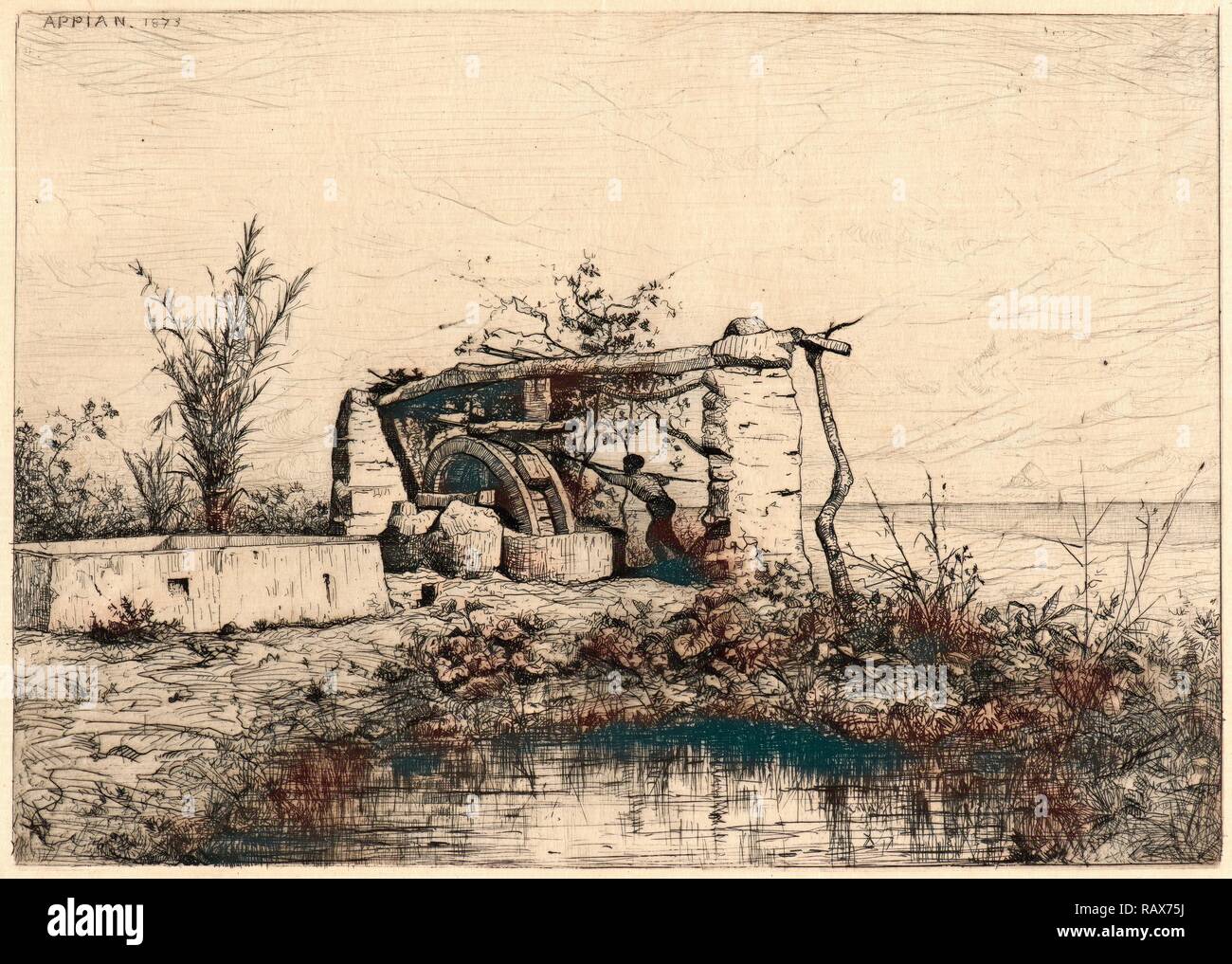 Adolphe Appian (French, 1818 - 1898). Une Noria à Bordiquier, 1873 ...