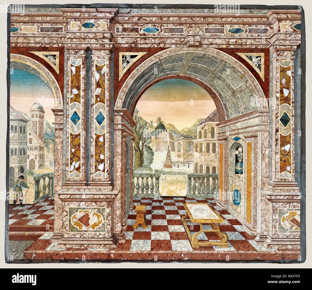 Architectural scene and frame, Wilhelm Fistulator, German, died 1669 ...