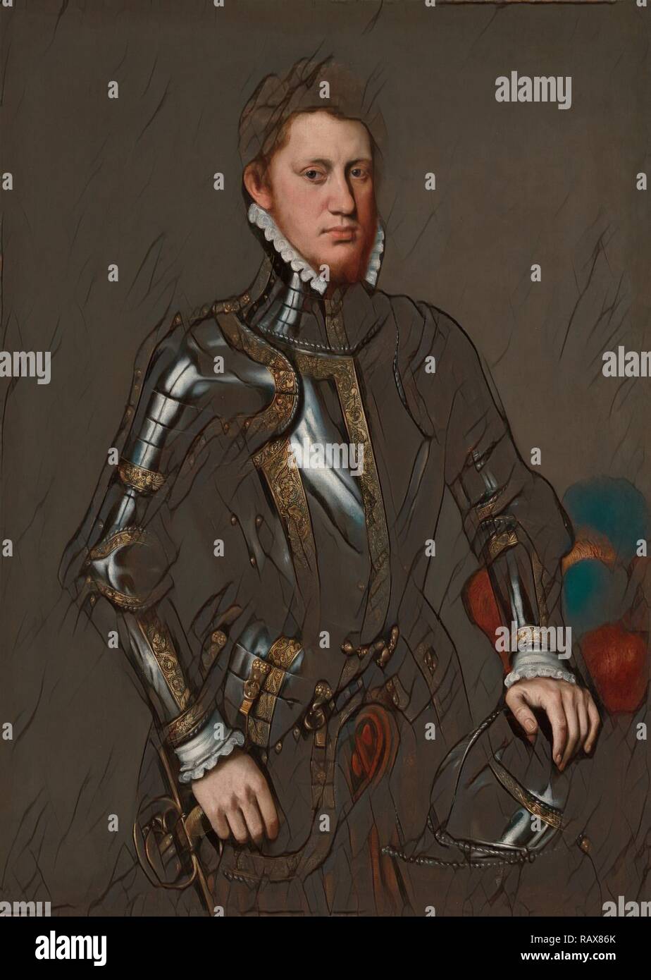 Portrait of a Man in Armor, Circle of Antonis Mor van Dashorst, Flemish ...