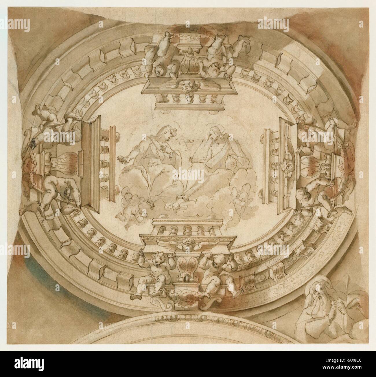 Study for a Ceiling with the Virgin and Christ in Glory, Francisco Rizi ...