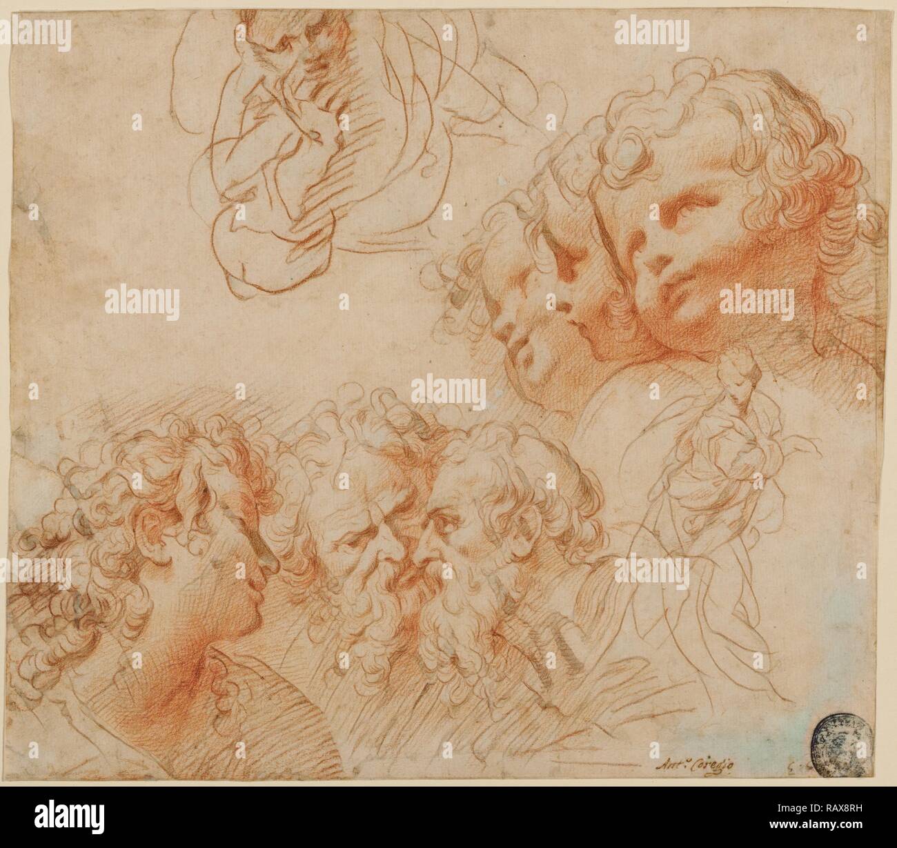 Head and Figure Studies, Giulio Cesare Procaccini, Italian (Bolognese ...