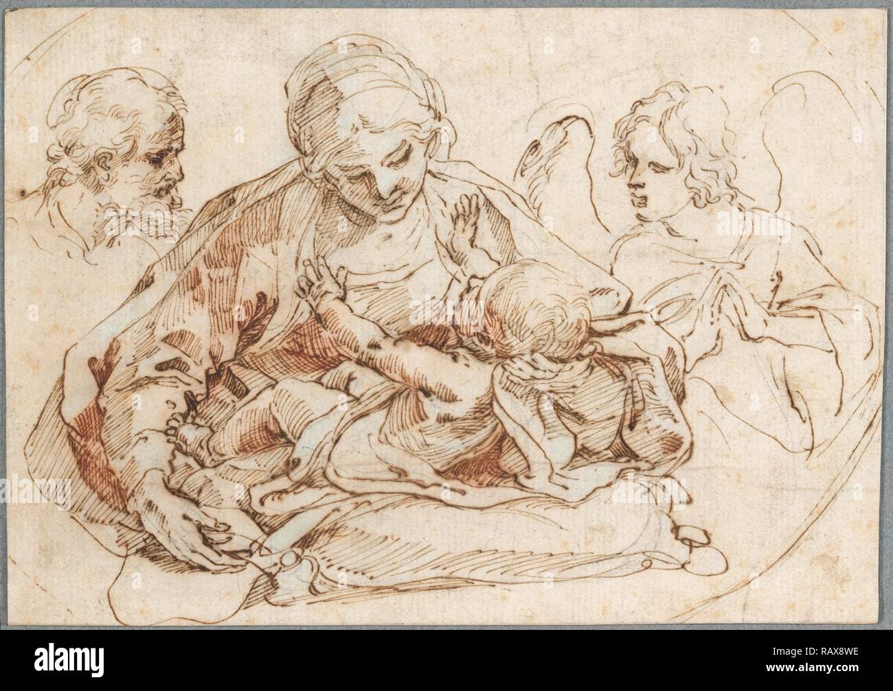 Holy Family with an Angel, Guido Reni, Italian, 1575 - 1642, mid - late ...