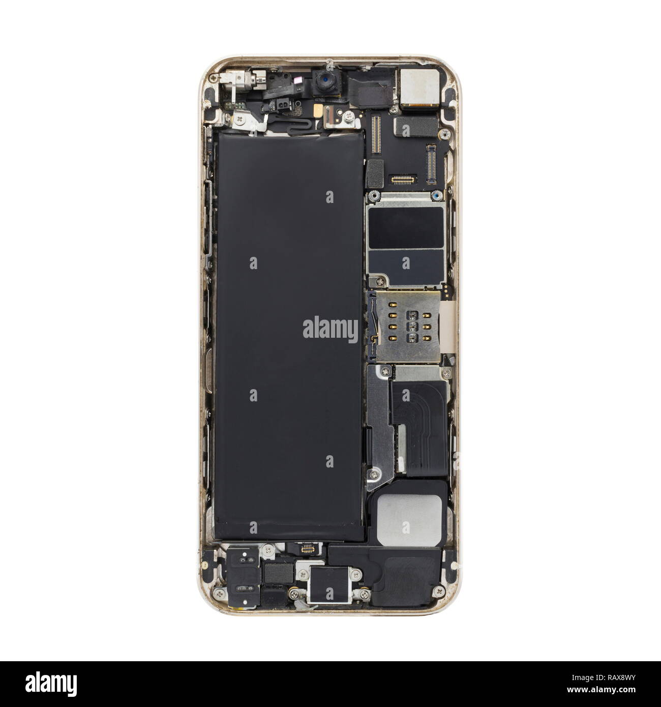 Smartphone Circuits and smartphone body isolated on a white background ...