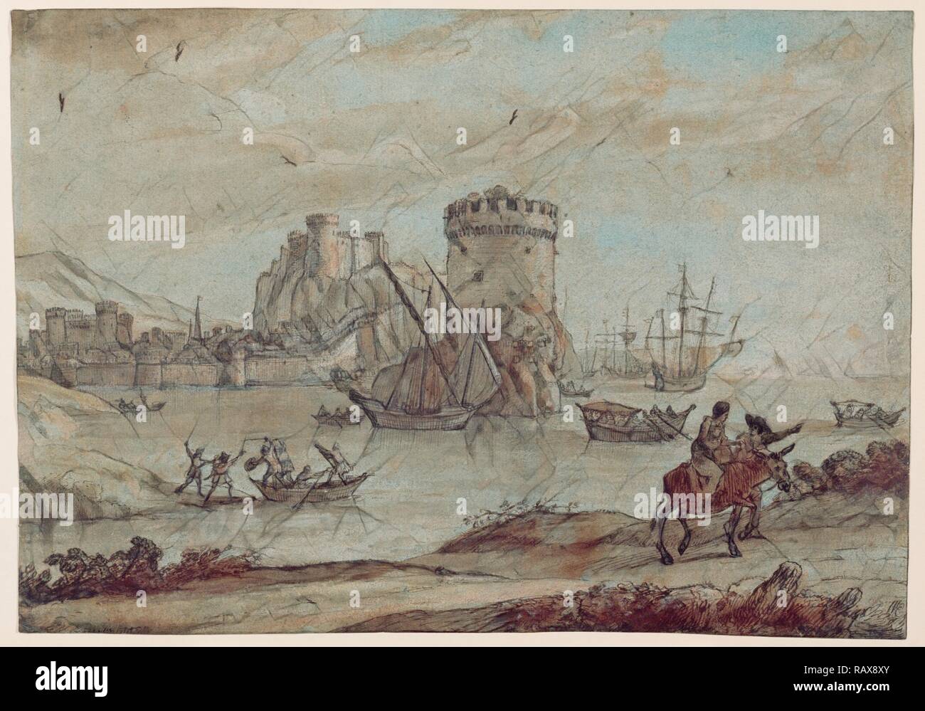 Figures in a Landscape before a Harbor, Claude Lorrain (Claude Gellée ...