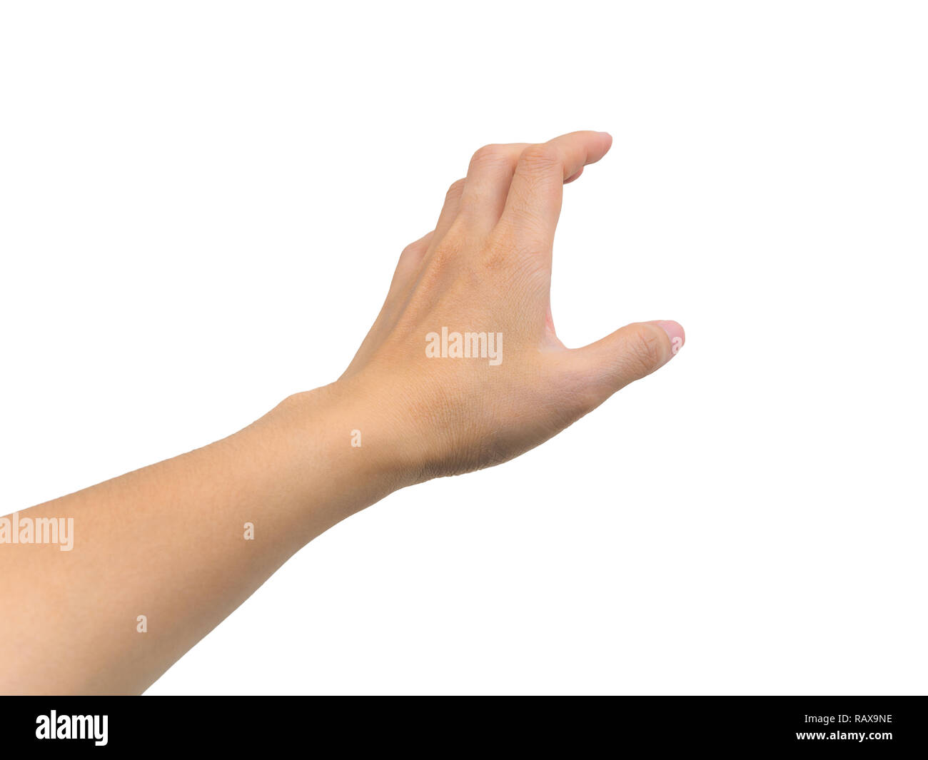 Human hand in picking gesture isolate on white background with clipping ...