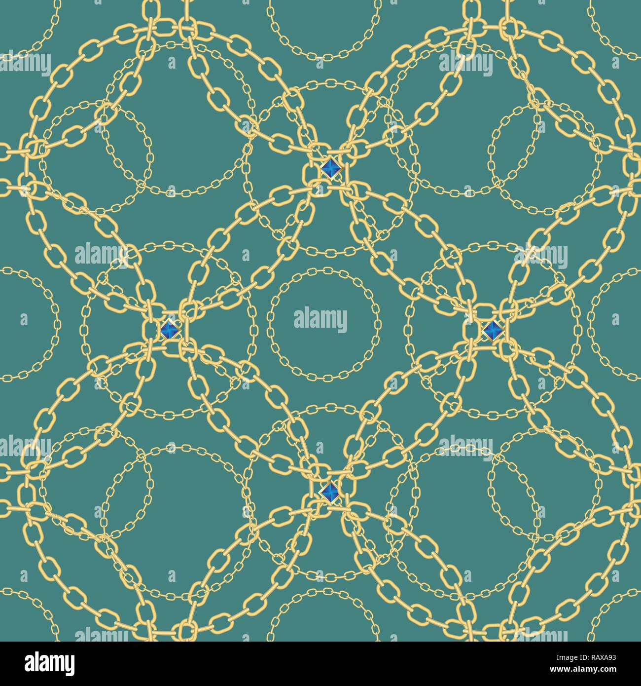 Golden chains necklace Stock Vector Images - Alamy