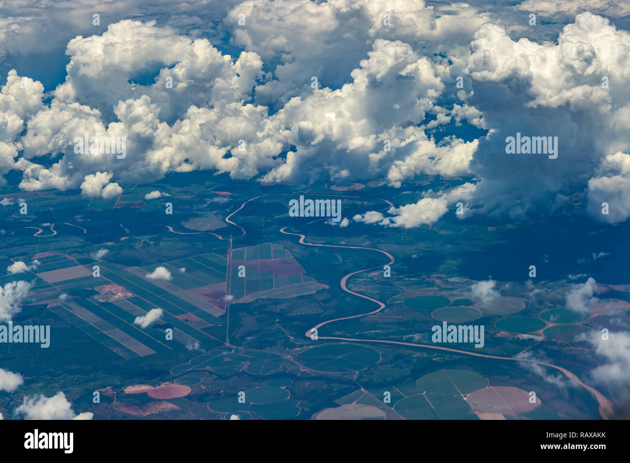 Aerial circular irrigation field hi-res stock photography and images ...