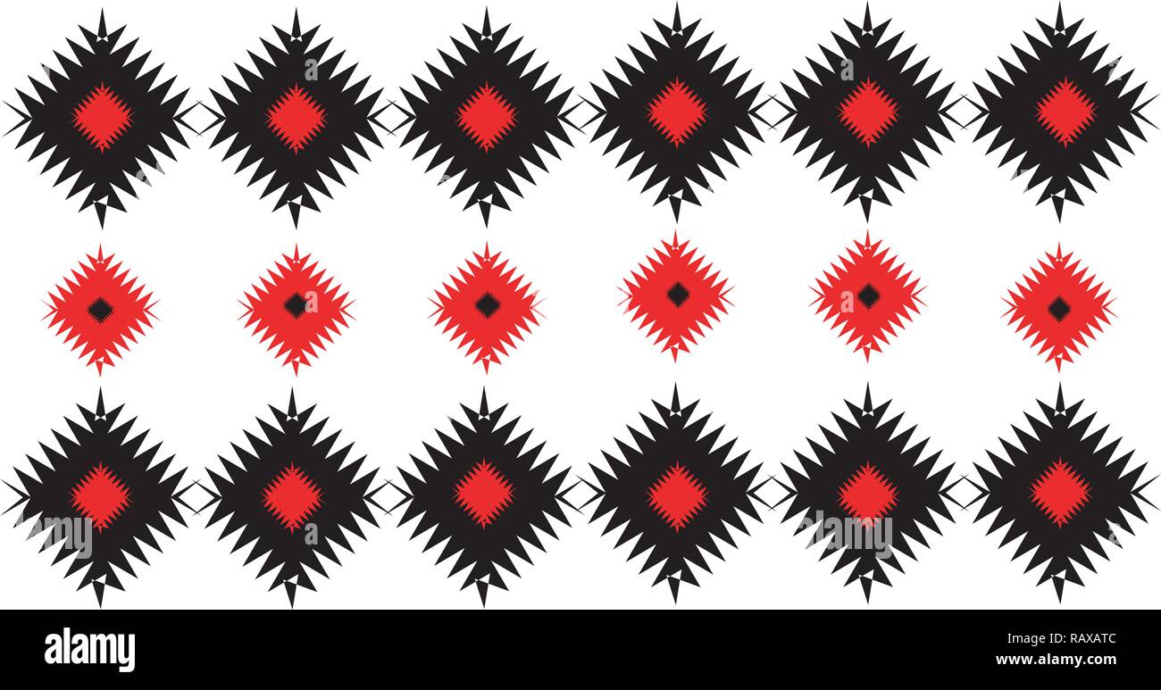 Vector horizontally with rhombuses in black and red colors of different ... Vector horizontally with rhombuses in black and red colors of different ...