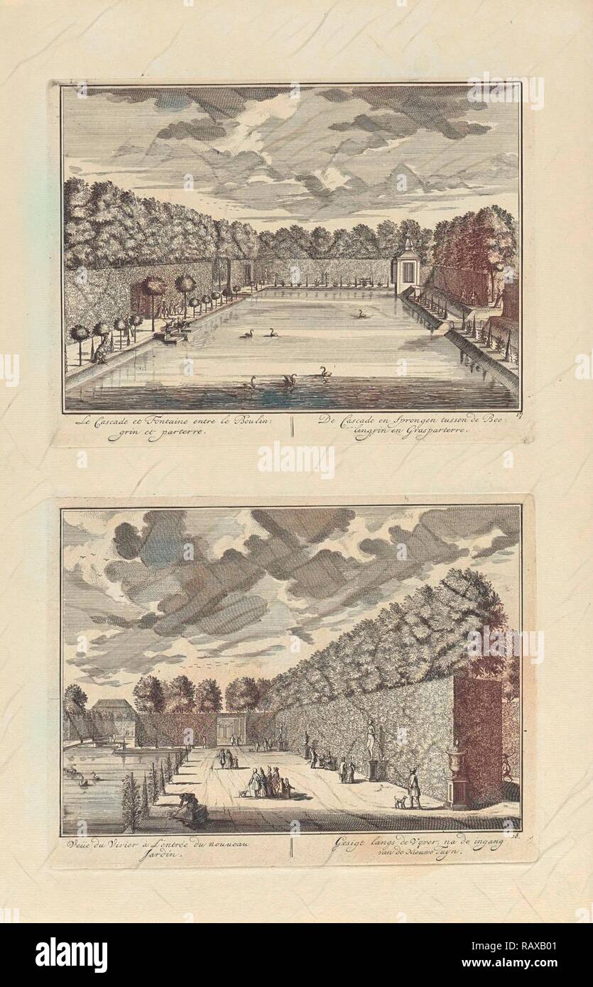View of the big pond southeast of Zeist Castle / The avenue along the ...