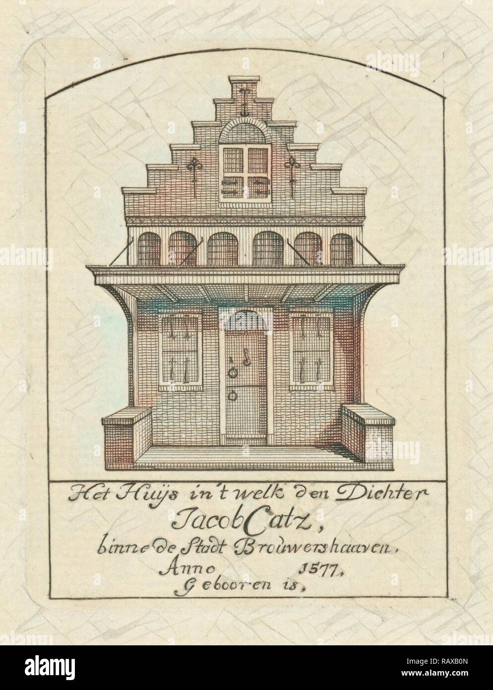 House with gable, Jan Caspar Philips, 1736 - 1775. Reimagined by Gibon ...