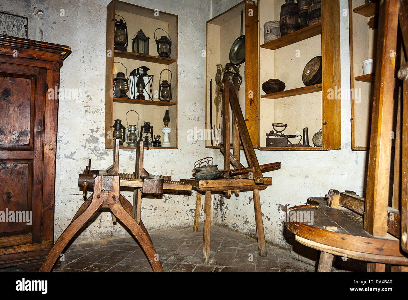 Vintage style kitchen Props for food photography. Selective focus Stock ...