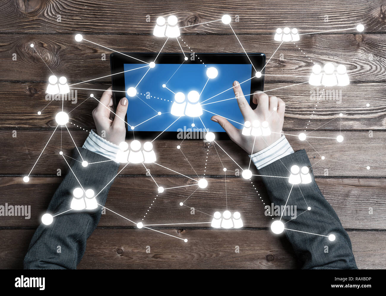 Concept of social communication and networking with social connection ...