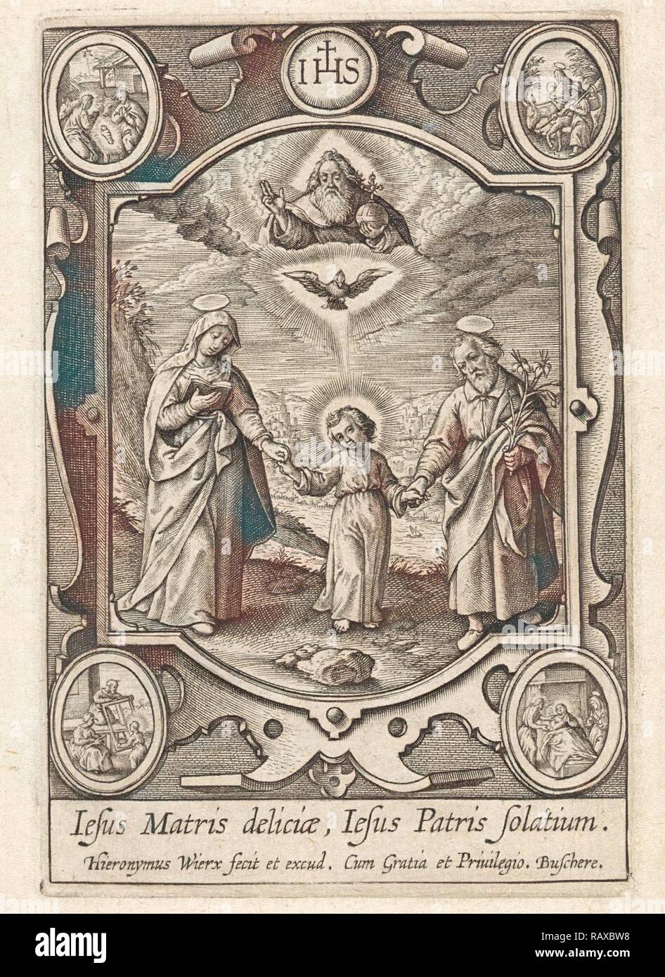 Earthly and heavenly Trinity, Hieronymus Wierix, 1563 - before 1619. Reimagined by Gibon ...