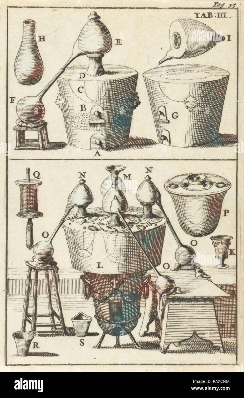 Various distill devices, Jan Luyken, Jan Claesz ten Hoorn, 1683 ...
