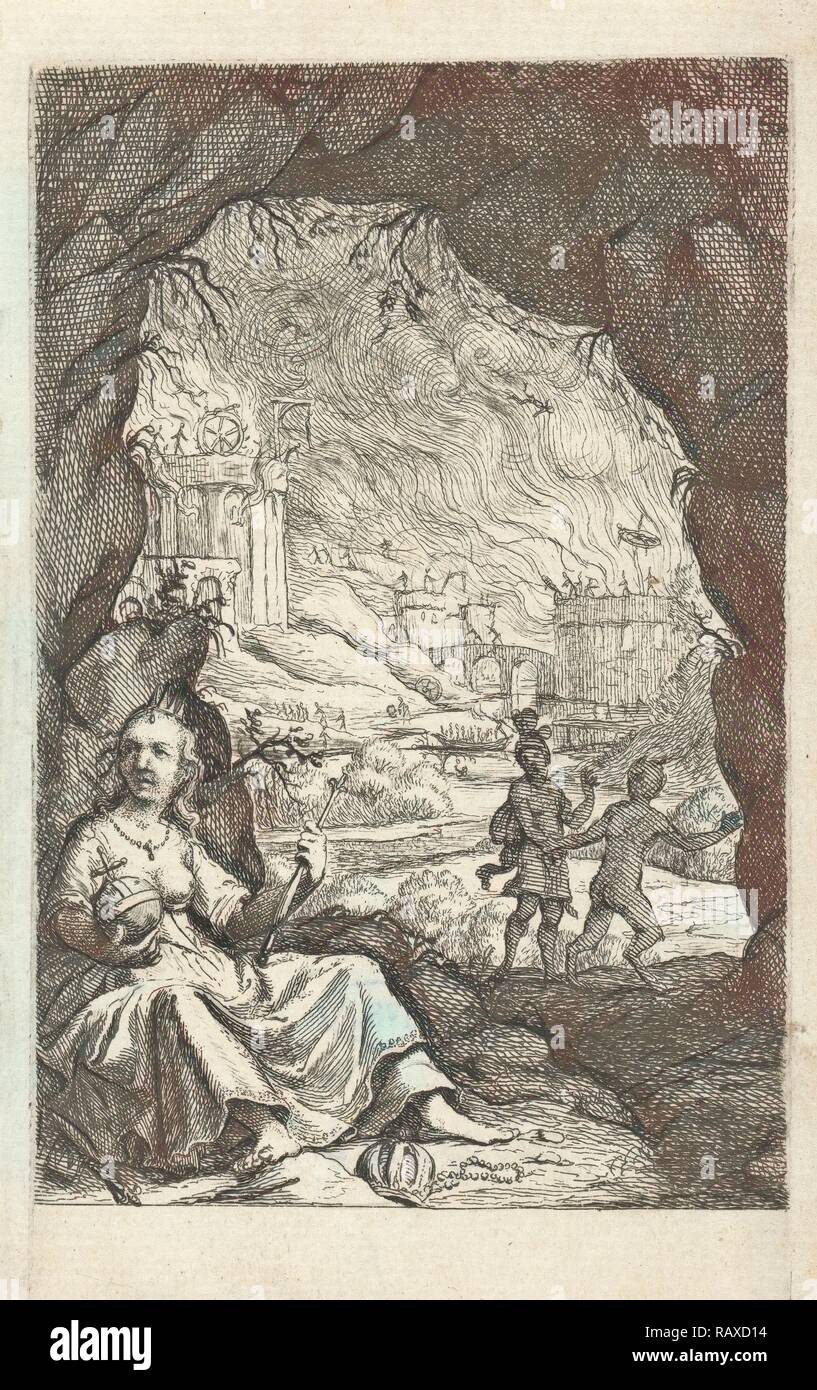 Queen hidden in a cave, Willem Basse, Jacob Lescailje, 1648. Reimagined ...