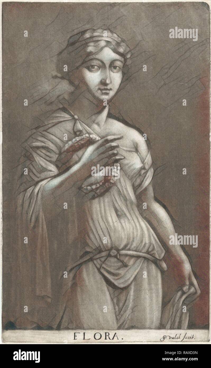 Flora, Gerard Valck, 1665 - 1726. Reimagined by Gibon. Classic art with ...