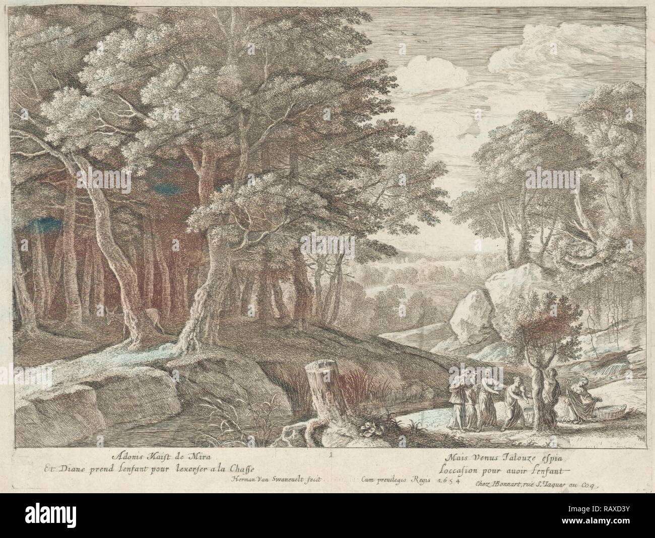 Birth of Adonis, Herman van Swanevelt, Henri Bonnart (I), 1654 ...