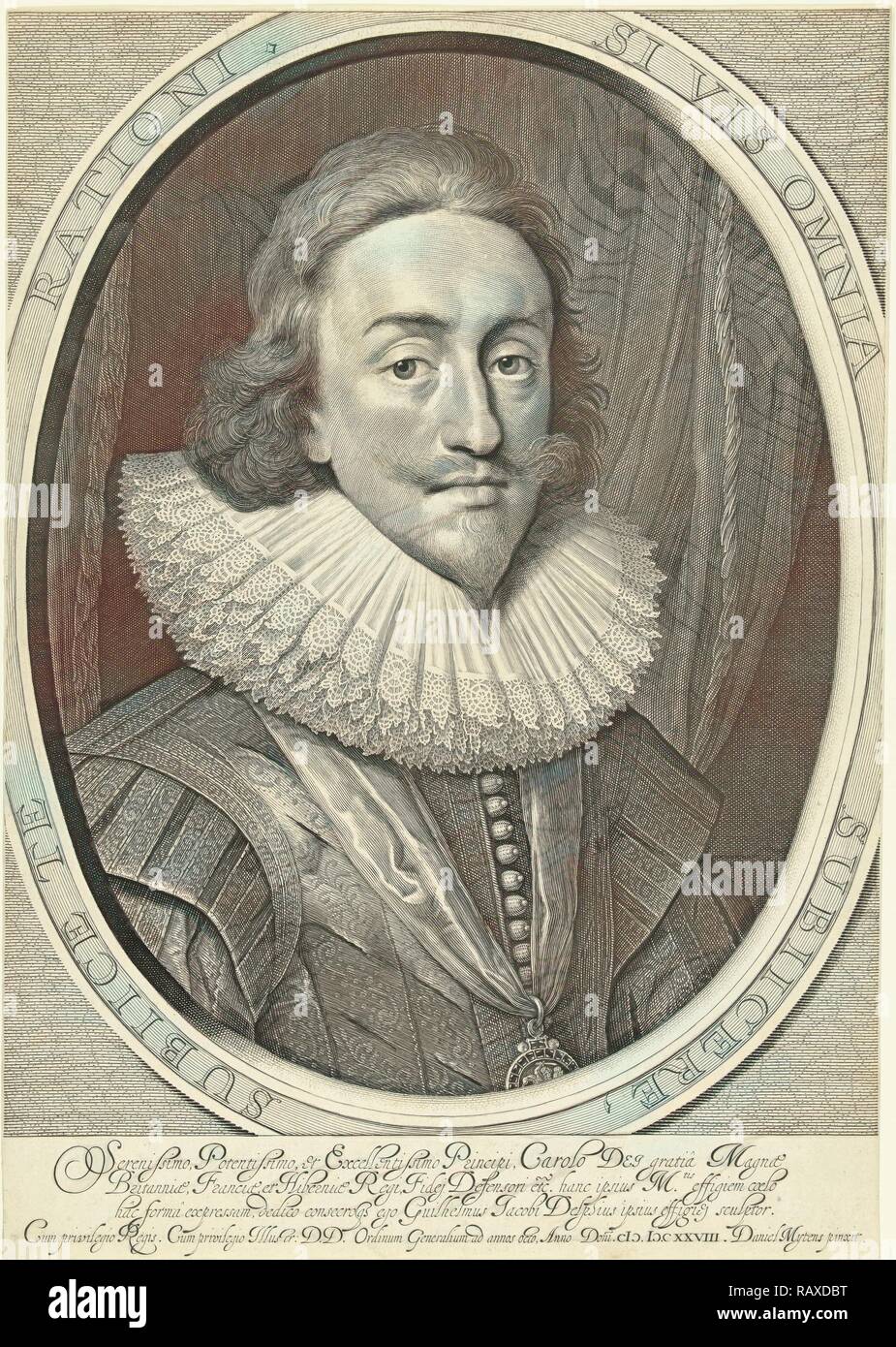 Portrait of Charles I, king of England in oval, Willem Jacobsz. Delff ...