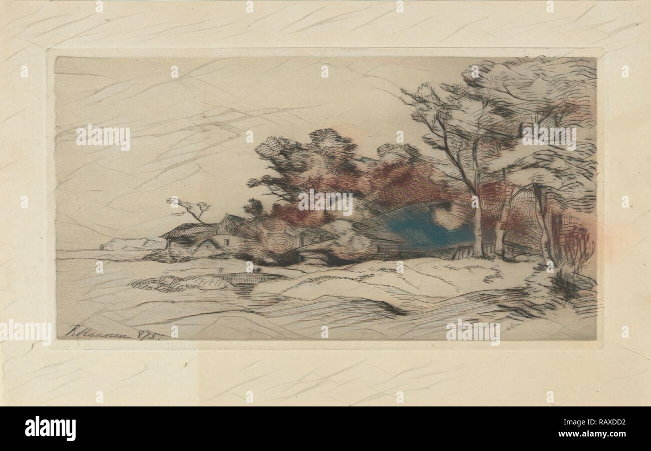 Landscape with farm, print maker: Remigius Adrianus Haanen, 1875 ...