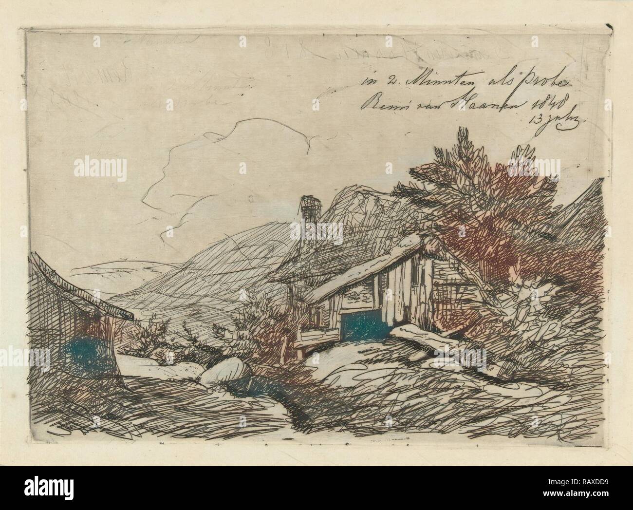Landscape with tabernacle, Remigius Adrianus Haanen, 1848. Reimagined ...