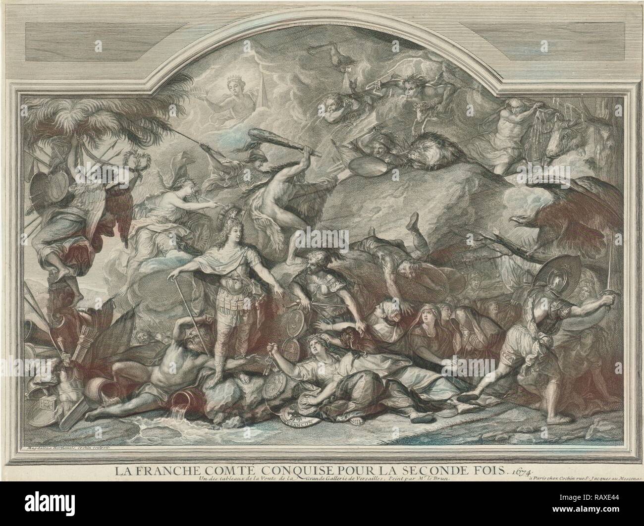 Allegory of the reconquest of Franche-Comté, 1674, France. Reimagined ...