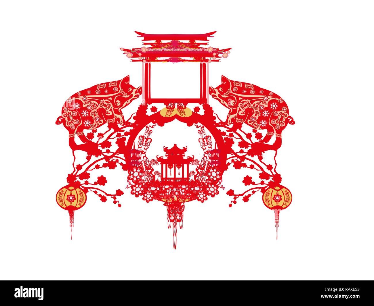 Chinese zodiac the year of Pig - banner Stock Vector Image & Art - Alamy