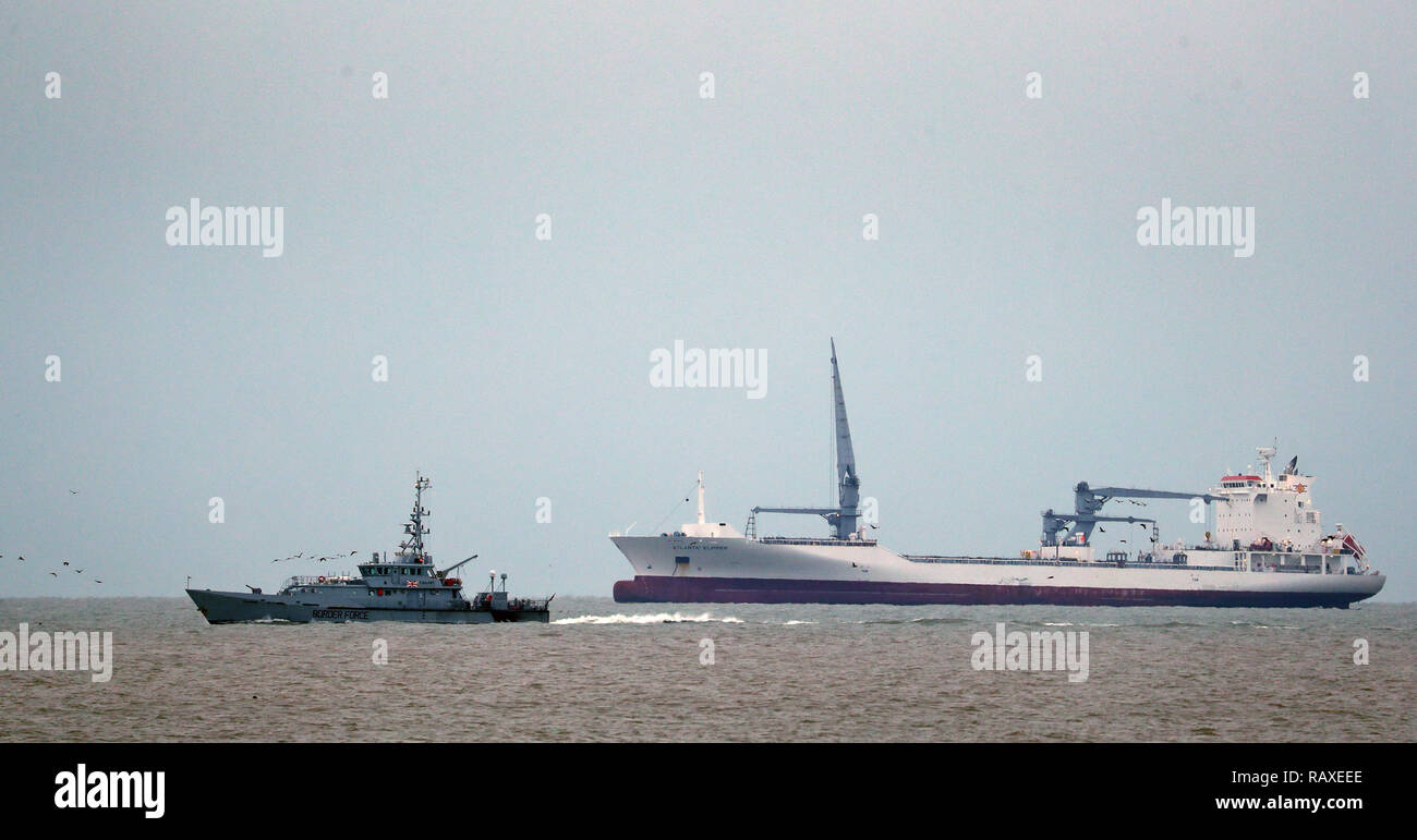 A Border Force Cutter on patrol in The English Channel near Dover in ...